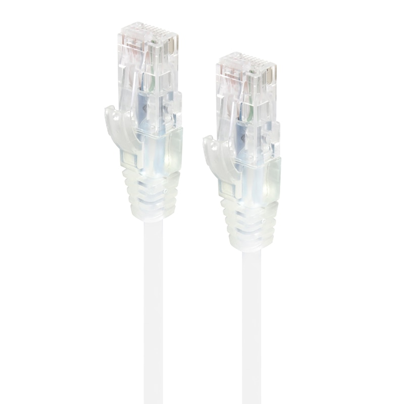 ALOGIC 2m White Ultra Slim Cat6 Network Cable, UTP, 28AWG - Series Alpha