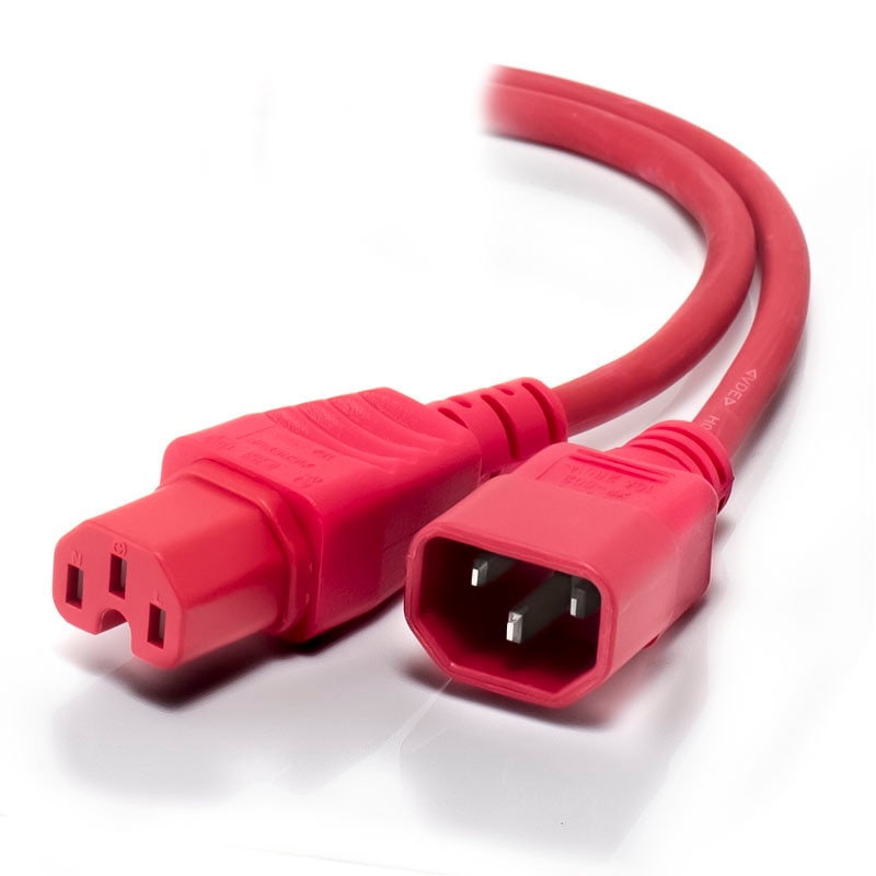 ALOGIC 0.5m IEC C14 to IEC C15 High Temperature - Male to Female - Red