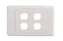4 Gang Wall Plate - Clipsal Compatible (White)